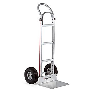 Magliner HMK112K14 Aluminum Hand Truck, Horizontal Loop Handle, 16" x 12" Extruded Aluminum Nose Plate, 500 lb Capacity