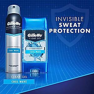 Gillette Antiperspirant Deodorant for Men, Cool Wave Scent, Clear Gel, 3.8 Oz (Pack of 3)