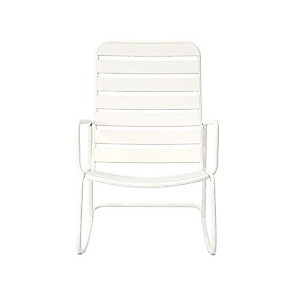 Novogratz 88065WHT1E Poolside Roberta Outdoor Rocking Chair, White