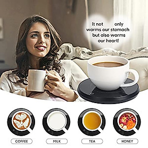 Smart Coffee Mug Warmer for Desk, Auto Shut Off Gravity-Induction Coffee Warmer with Two Temperatures Setting, Cup Warmer Plate for Cocoa/Tea/Water/Milk/Plate, (Not Including Cup)