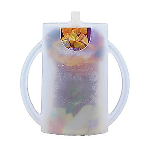 Original Squeeze Proof Flipping Holder 2-Pack with Open Bottom for Food Pouches & Juice Boxes - Multipurpose - Prevent Messes & Support Self-Feeding - Easy Grasping Handles - Made in USA