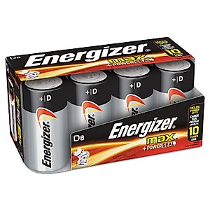 Energizer MAX D Alkaline Batteries, 8-Count