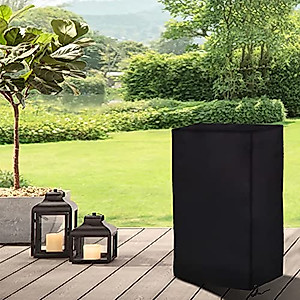 GasSaf Smoker Cover, 30 inch Masterbuilt Smoker Cover, Heavy Duty Waterproof Smoker Grill Cover 18" L x 17" W x 30" H, Black