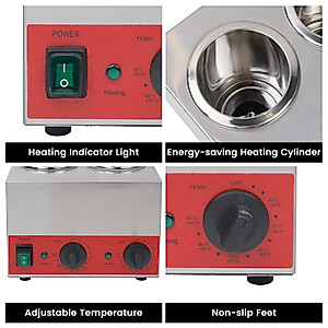 EASYROSE Electric Sauce Warmer Squeeze Bottle Warmer Nacho Cheese Dispenser Warmer, Jam Chocolate Butter Preservation Machine 105-195℉, 110V (4 Grids)