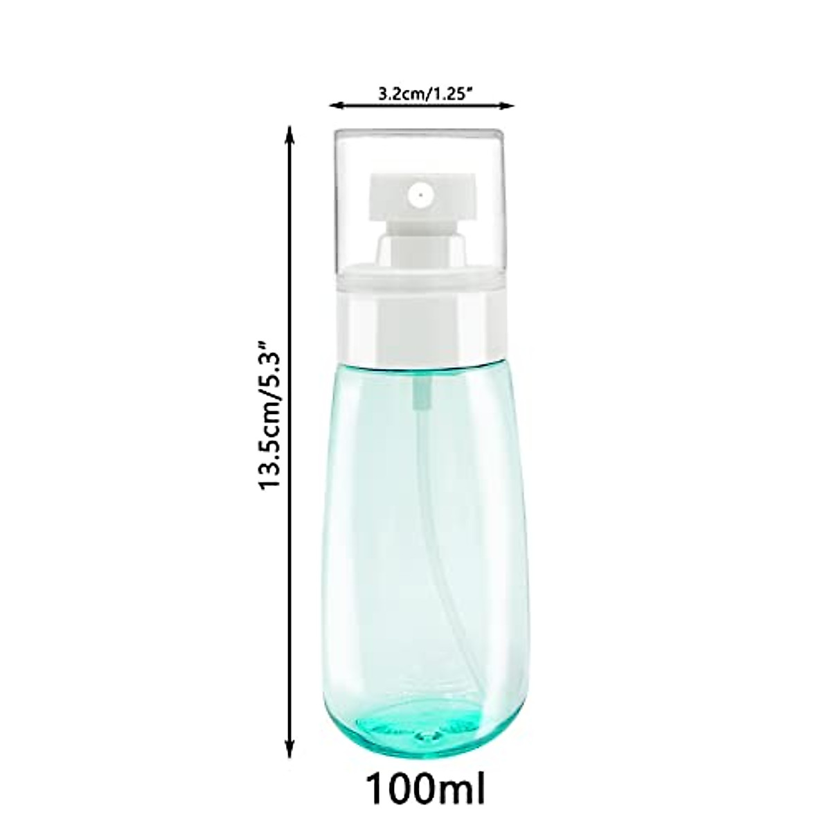 Portable Travel Spray Bottle,3Pcs 100ml/3oz Fine Mist Hairspray Bottle for Essential Oils, Empty Airless Makeup Face Spray Bottle Clear Refillable Travel Containers for Cosmetic Skincare Perfume.