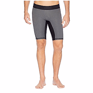 adidas Men's Training Alphaskin Sport Short Tights, Dark Grey Heather/Black, Small
