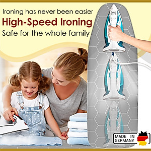 arteneur Ironing Board Cover and Pad 15x54 - Made in Germany Iron Board Cover with Heat Reflective Aluminum Coating and Padding- Heavy Duty Iron Board Cotton Cover with Elastic Drawstring Stretch Fit