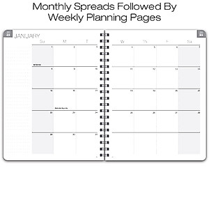 2023 Planner 8.5"x11" Monthly & Weekly - 14 Months (November 2022 Through December 2023) - Professional, Simple, Easy-to-Use Design. Black Vinyl Cover for Extra Protection