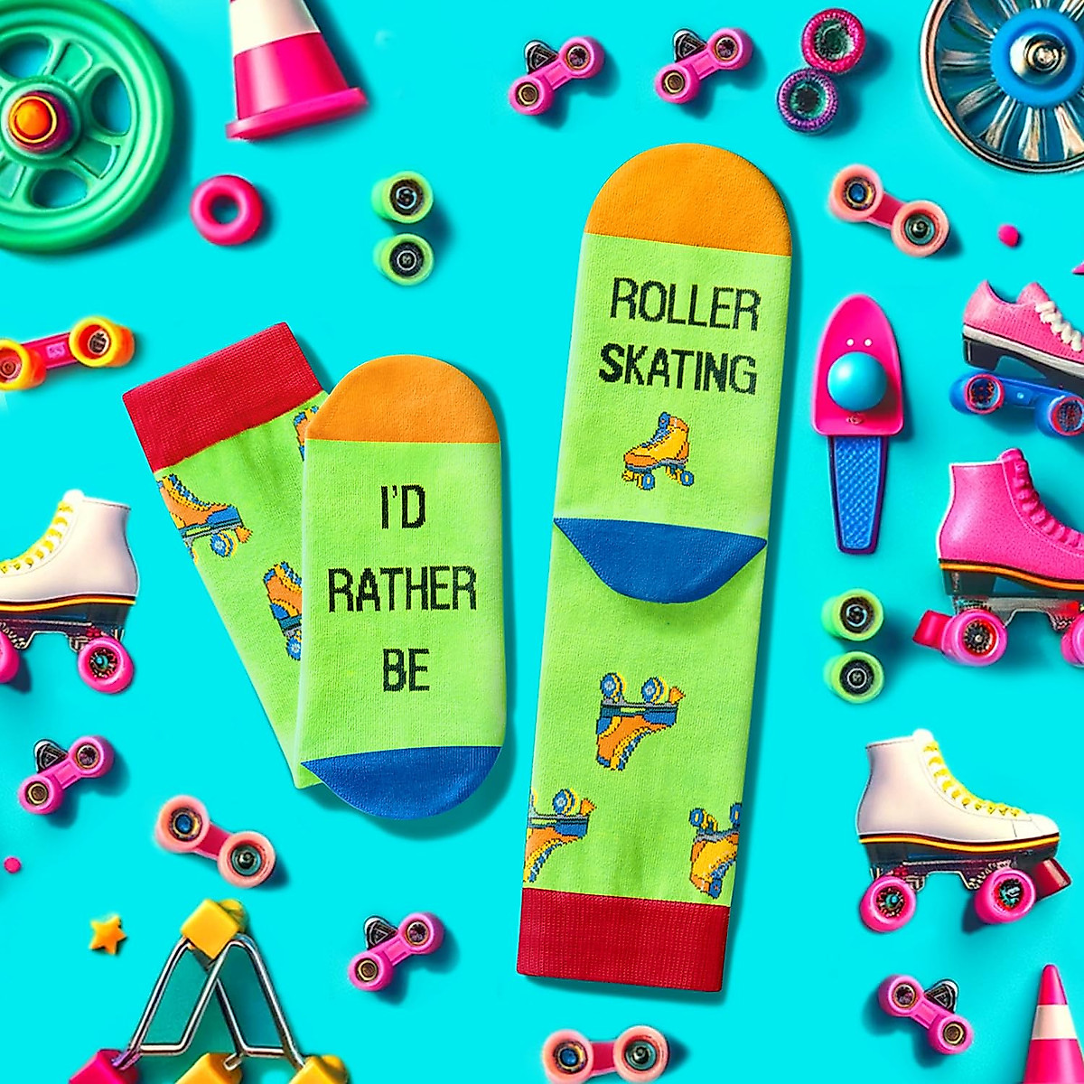Zmart Funny Roller Skating Gifts Roller Skate Gifts Women Men Skater Gifts, Roller Skating Socks Roller Skate Socks Skater Socks