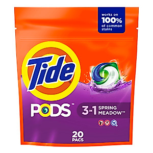 Tide PODS Liquid Laundry Detergent Pacs, Spring Meadow Scent, 20 count