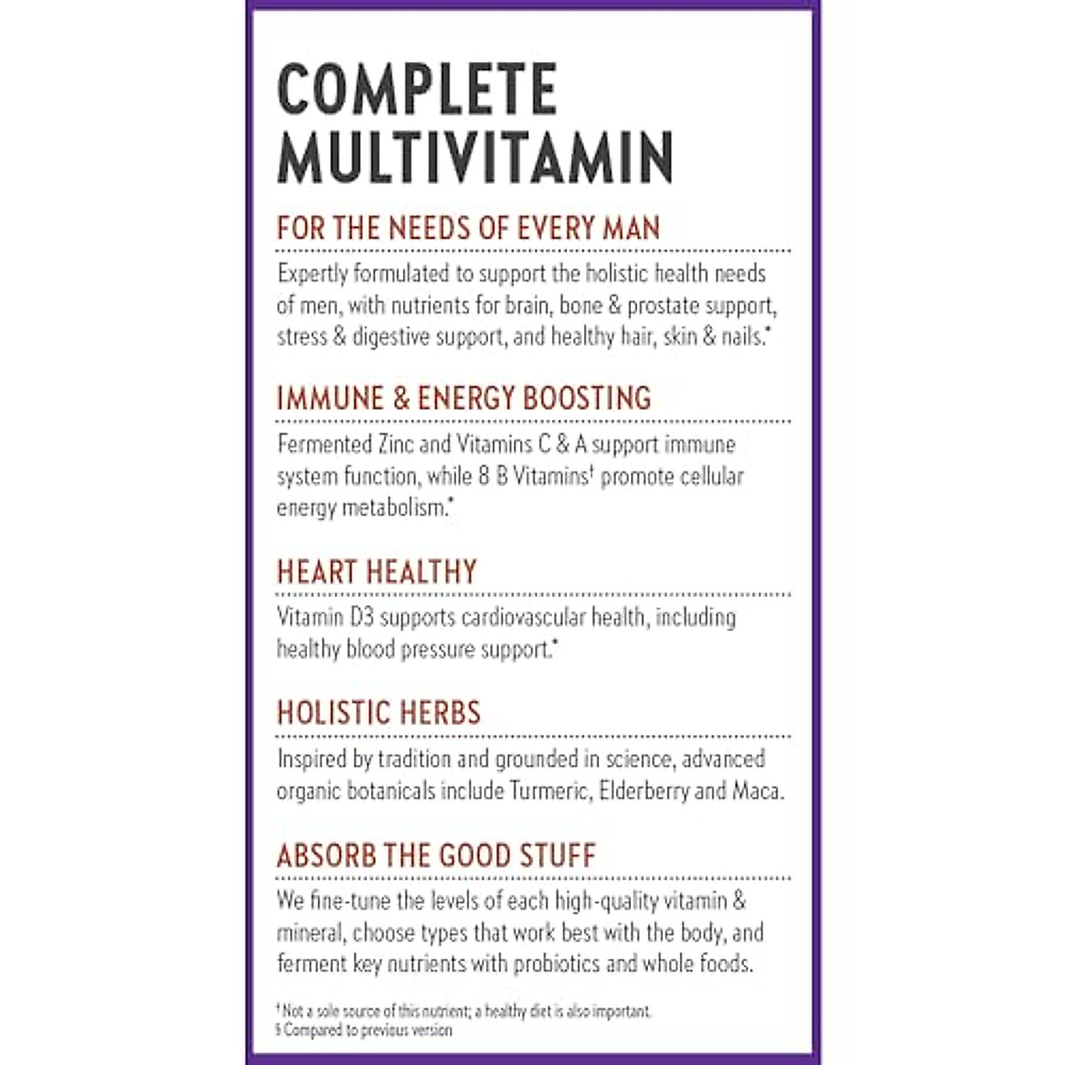 New Chapter Men's Multivitamin for Immune, Stress, Heart + Energy Support with Fermented Nutrients - Every Man's One Daily, Made with Organic Vegetables & Herbs, Non-GMO, Gluten Free - 72 ct
