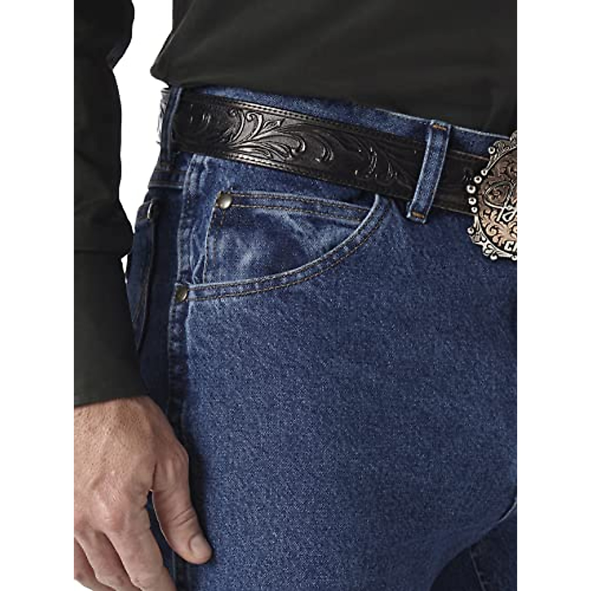 Wrangler Men's Premium Performance Cowboy Cut Slim Fit Jean, Dark Stone, 36W x 32L