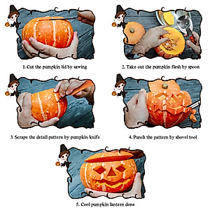 HuaQi Halloween Pumpkin Carving Kit: Halloween Decorations Pumpkin Carving Tools Pumpkin Carving Power Tools with Carrying Case for Kids Adults
