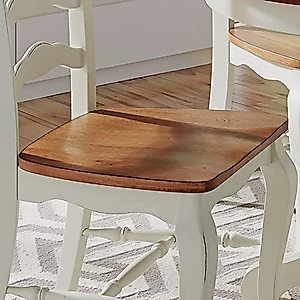 Home Styles French Countryside Oak/White Pair of Chairs with Distressed Oak and Rubbed White Finish 16.5D x 17.75W x 18H in