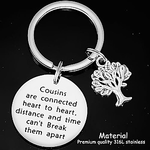Kivosliviz Cousin Gift Keychain Cousin Gifts for Women Cousins Jewelry Cousin to Cousin Gift Best Cousin Keychain