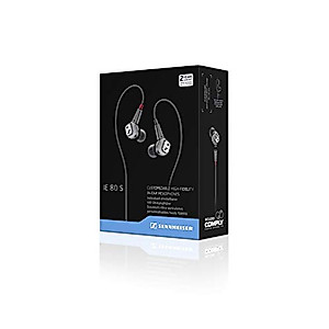 Sennheiser IE 80 S Adjustable Bass earbud Headphone, Black