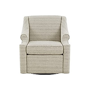 Madison Park Swivel Glider Chair for Living Room, High Back Bedroom Lounge Foam Seat Cushion Upholstered, Nursery Furniture, Metal Base, Fully Assembled, 29.5" W x 30.25" D x 34.5" H, Tan