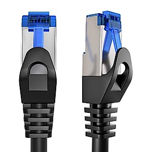 KabelDirekt Network Cable – Transmits Maximum Fiber-Optic Internet Speed – Network, Ethernet & LAN Cable – 100ft – Available in 1-100ft – for Gigabit Networks, Router/Modem, RJ45 (Black/Silver)