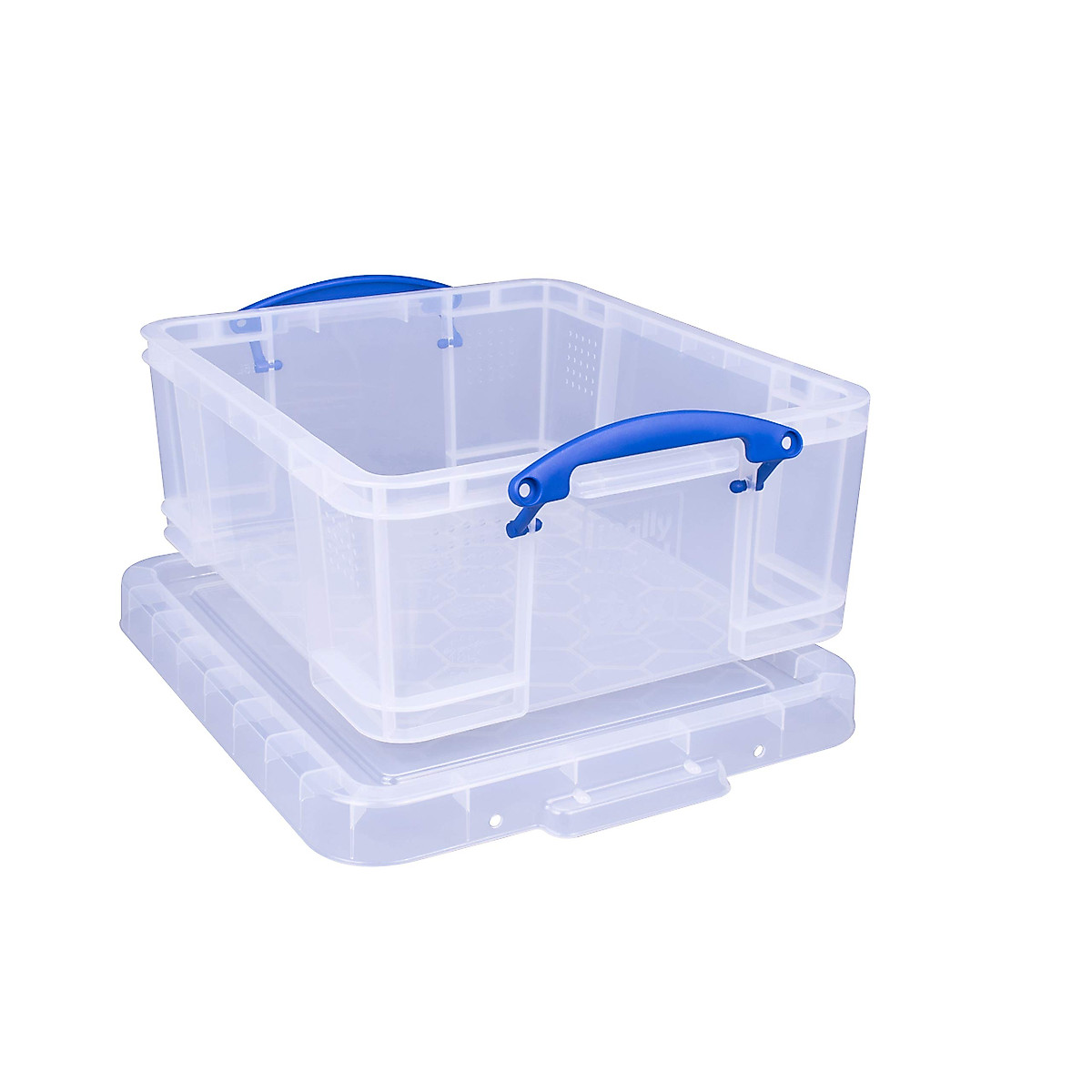 Really Useful Storage Box Plastic Lightweight Robust Stackable 18 Litre W390Xd480Xh200Mm Clear - Ref 18C