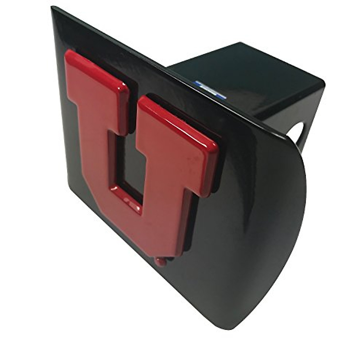 AMG University of Utah Metal Emblem (with red U) on Black Metal Hitch Cover