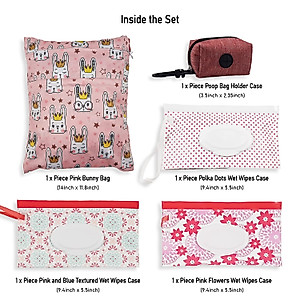 CasenBag Pink Wet and Dry Diapers Bag with Wet Wipes Cases KT-WDCB-008