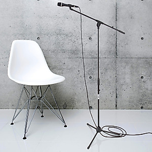 Pyle Foldable Tripod Microphone Stand - Universal Mic Mount and Height Adjustable from 37.5'' to 65.0'' Inch High w/ Extending Telescoping Boom Arm Up to 28.0'' - Knob Tension Lock Mechanism PMKS3
