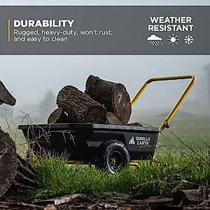 Gorilla Carts 4GCG-NF 4 Cu. Ft. Poly Garden Dump Cart with No-Flat Tires, Black (Amazon Exclusive)