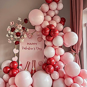 Pink Balloons Double Stuffed, Pastel Pink Balloon Garland Light Pink Balloons Different Sizes 18/12/10/5 Inch Baby Pink Balloon Arch Kit for Birthday Baby Shower Gender Reveal Bridal Party Decorations