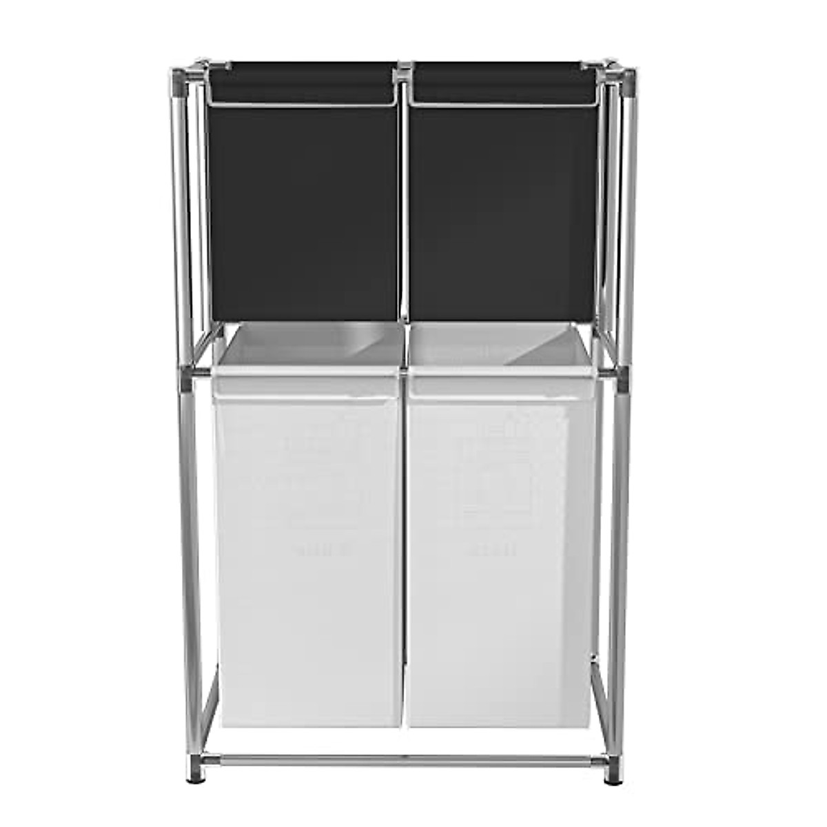 2-Tier Vertical Laundry Sorter with 4 Removable Bags, 4 Section Laundry Basket Organizer Hamper for Laundry Room, Small Space and Closet