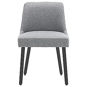 MINCETA Dining Chair,Morden Wood Leg Upholstered Kitchen Chair Set of 2,Performance Fabric in Gray