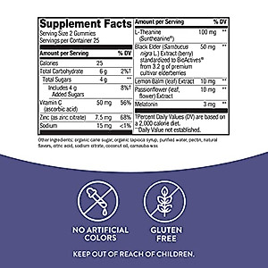 Nature’s Way Sambucus Sleep + Immune Gummies, With Melatonin, 50 Gummies