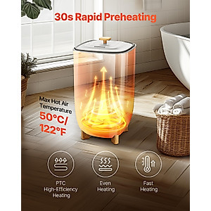 VEVOR Towel Warmer 35L, Towel Warmer Bucket with Drying Modes(2-5h), Heating Mode 20/40/60/90 Min Auto Shut Off, LED Screen, Luxury Large Towel Warmer for Bathroom, Spa, Bathrobe, Blanket & Pajama