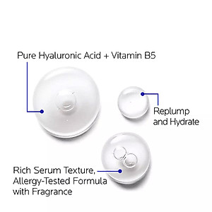 The combined action of Vitamin B5 Pure Hyaluronic Acid Serum for Face, with Vitamin B5, Anti-Aging Serum for Fine Lines and Wrinkles,