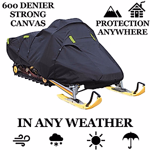 Trailerable Snowmobile Snow Machine Sled Cover Compatible for Polaris 850 PRO-RMK 155 for Model Years 2019-2020. 600 Denier Gear
