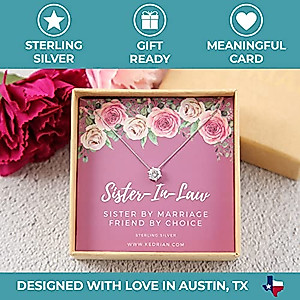 Sister In Law Necklaces, 925 Sterling Silver, Future Sister In Law Gifts For Women, Sister In Law Birthday Gifts, Sister Of The Groom Gifts,Sister In Law Wedding Gift For Sister In Law Jewelry