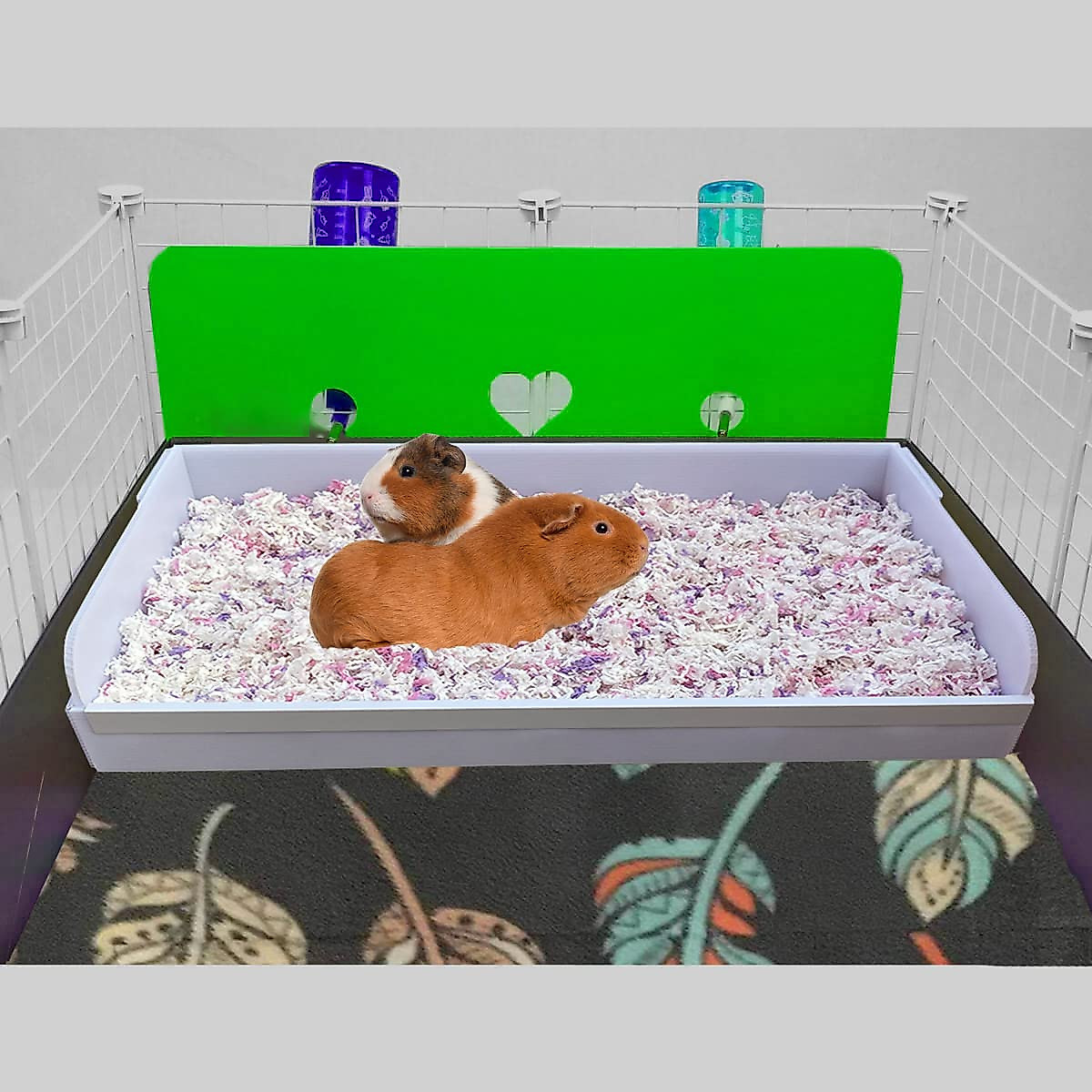 pcprbfk Guinea Pig Litter Box for All C&C and Midwest Cages,Guinea Pig Kitchen Area Keep The Pig Cage Clean and Tidy