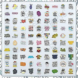 Inspirational Quote Stickers 300pcs, Positive Motivational Stickers for Students, Teachers, Planners, Employees, Colorful Waterproof Aesthetic Sticker for Laptop, Water Bottles, Journal, Whiteboard