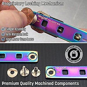 Keyport Pivot 2.0 Stainless Steel Key Organizer - Premium Key Organizer Keychain | Compact Key Holder with KeyportID Lost & Found | Minimalist Modular EDC Keychain | Stainless Steel