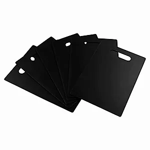 Neadas 6 Packs Plastic Cutting Board Mats for Kitchen, Chopping Board Set, Black