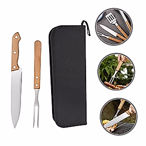 YARNOW 5 Sets Barbecue Knife and Fork Tools Backpack Set Grill Utensils Set Grill Utensil Kit Carving Knife for Meat Kitchen Roast Fork Knives for Slicing Meats Cutter BBQ Tools
