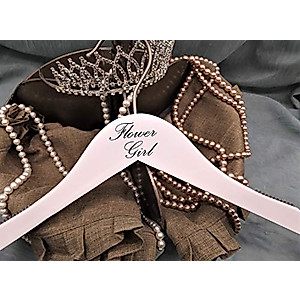 NAHANCO FG20114 Bridal Hanger, White Wood Hanger with Black Imprint (Flower Girl), 14” (1 Piece)
