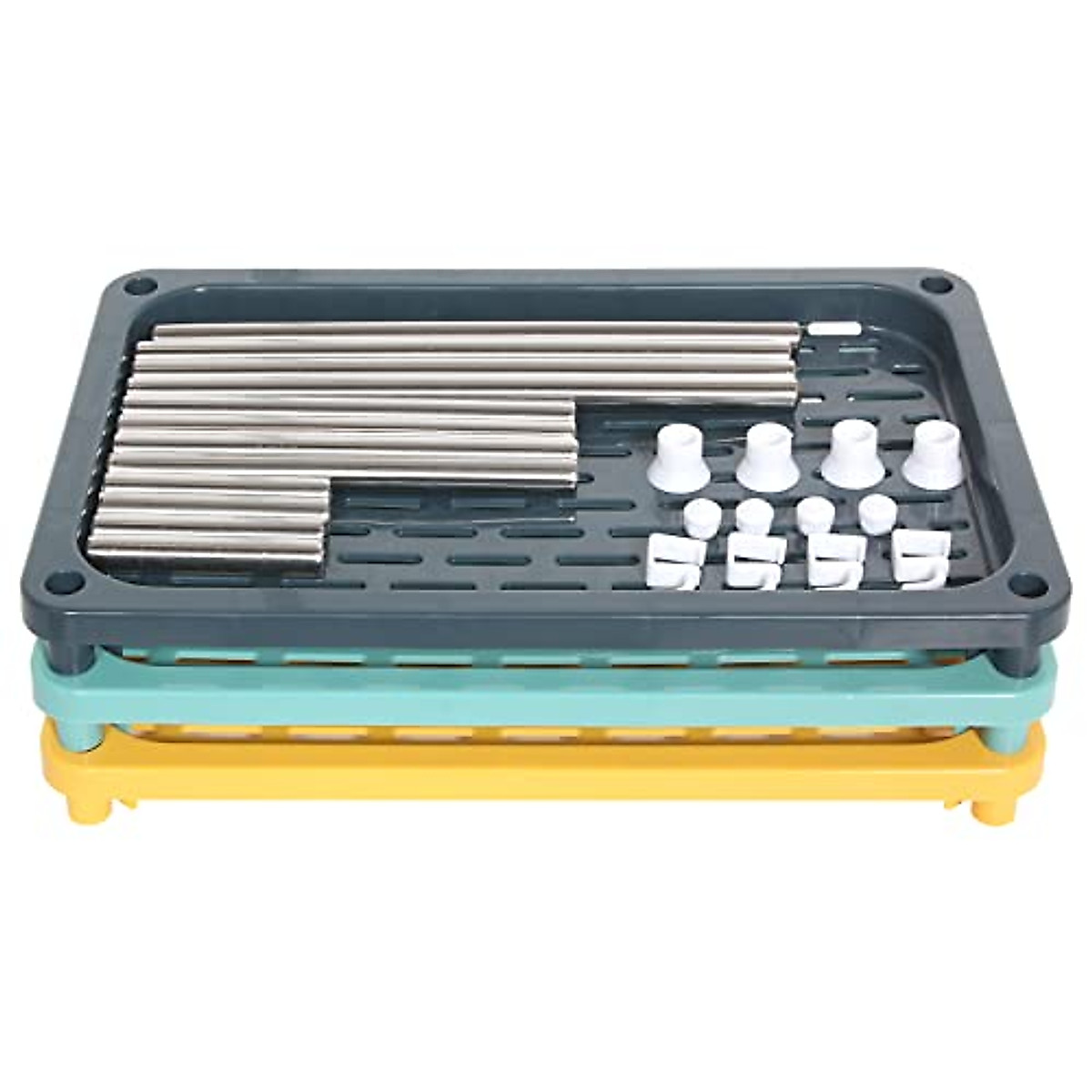 ruishetop Multicolor Plastic Storage Rack Easy Assembly Space Saving for Kitchen Laundry Room Bathroom (3-Tier)