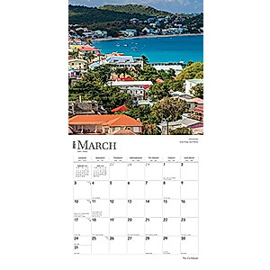 The Caribbean | 2024 12 x 24 Inch Monthly Square Wall Calendar | Foil Stamped Cover | BrownTrout | Travel Nature Tropical Beach