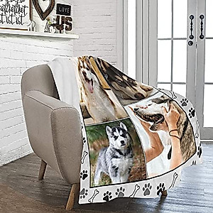SHIYEL Custom Blanket with Photos for Dog Mom Ever, Personalized Picture Throw Blankets for Mother Friends, Customizable Blanket for Family Pets Gifts for Women Souvenirs, 4 Photos Collage Made In USA