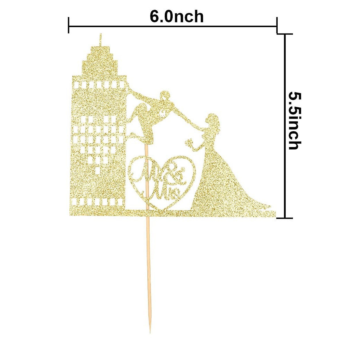 Spider-Man Wedding Cake Topper, Superhero Silhouette, Mr & Mrs Wedding Cake Decors, Bride and Groom Party Decorations, Gold Glitter