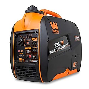 WEN 56225i 2250-Watt Gas Powered Portable Inverter Generator with Fuel Shut-Off, CARB Compliant , Black