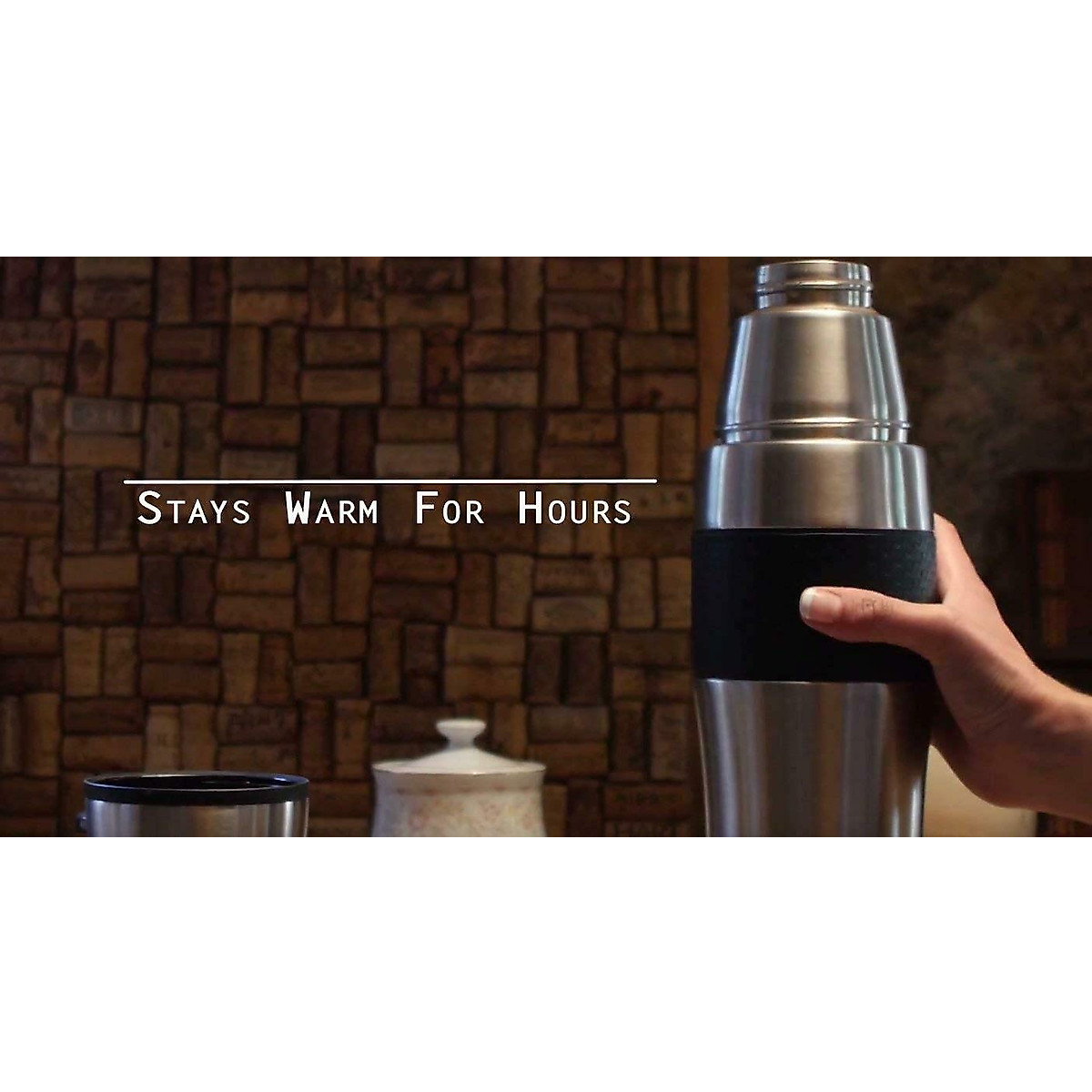 Ovente Stainless Steel Double Walled Vacuum Insulated Mug 26 Ounce, BPA-Free Leak Free and Spill Proof with Removable Cup, Portable Easy Travel and Clean Perfect for Hot or Cold Drinks, Silver TSA26S