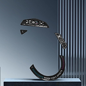 YIMAGUJRX Mouse Feet Glass Mouse Skates,Fastest and Smoothest Mouse Feet/Skates,Fast Start,Precise Positioning,Glass Mouse Feet Pads for Logitech G 502 Lightspeed Wireless (Black Print)