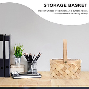 Mini Shelf Large Storage Basket Girls Small Red Riding Hood Basket Garden Basket for Collecting Vegetables Storage Box Agricultural Products Filler Snack Wooden Nursery