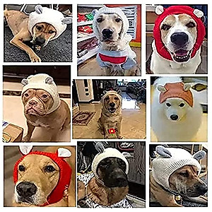 NARFIRE Dog Ear Muffs Noise Protection, Winter Neck and Ear Warmer Hood for Pets, Cat Dogs Stress & Anxiety Relief Hood Warm Dog Knitted Hat